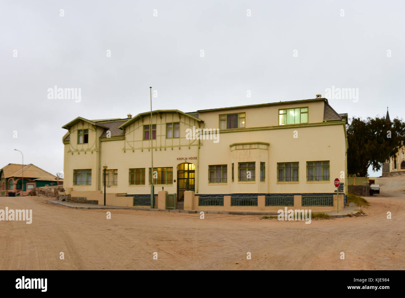German style building - Kreplin House in Luderitz, Namibia Stock Photo ...