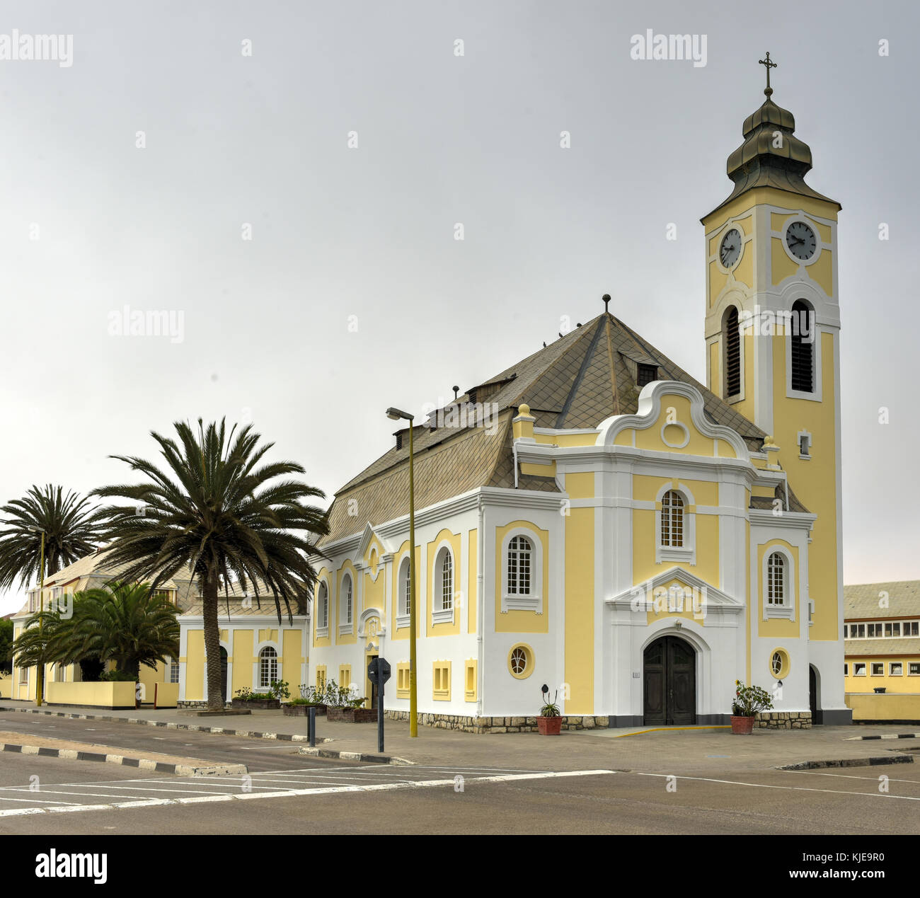 The German Evangelical Lutheran Church in Swakopmund, Namibia Stock ...