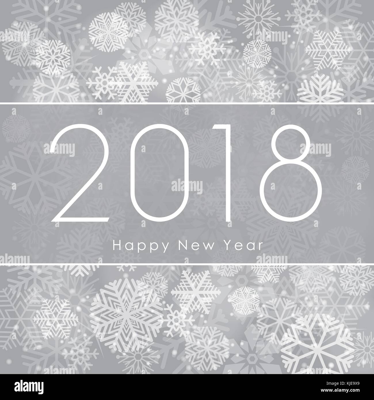 Happy New Year 2018 text design. greeting illustration with white ...