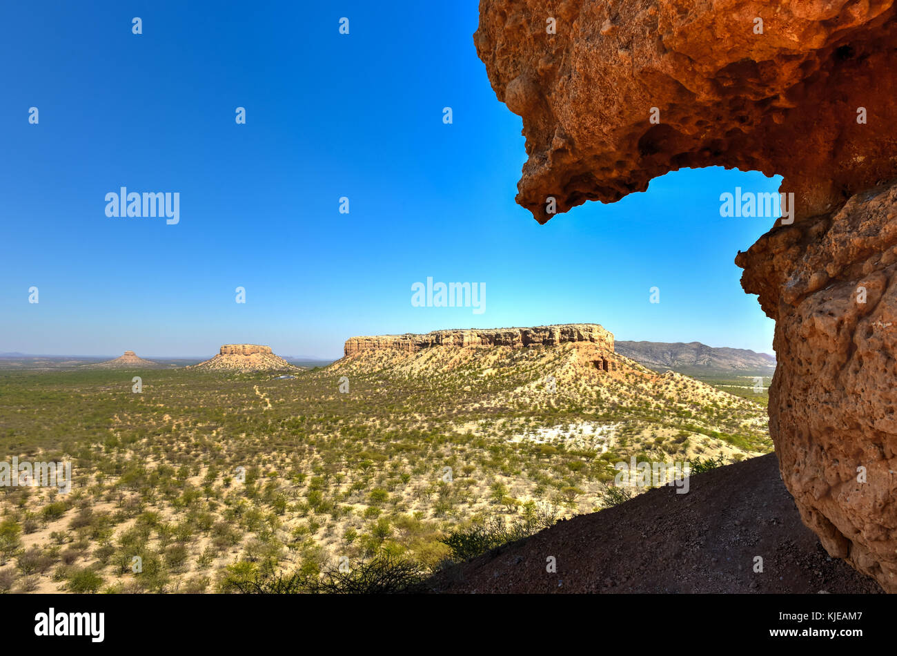 Ugab Terrace from the Vingerklip (Rock Finger) in Namibia. The Rock ...