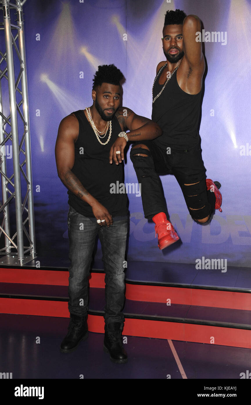 HOLLYWOOD, CA - MAY 19: Guests take photos with Jason DeRulo's wax ...