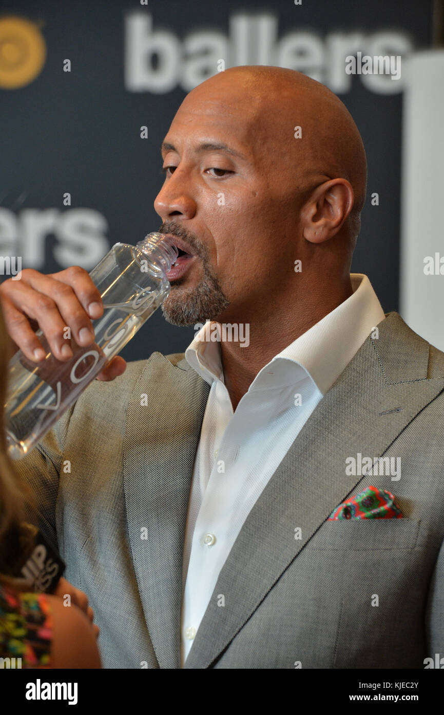 MIAMI BEACH, FL - JULY 14: Dwayne Johnson attends the HBO Ballers ...