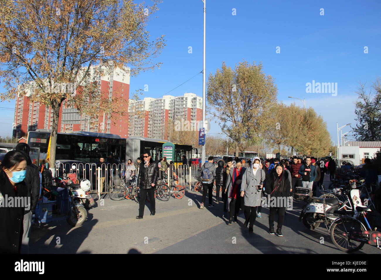 Morning commuters during rush hour - Beijing, China Stock Photo - Alamy