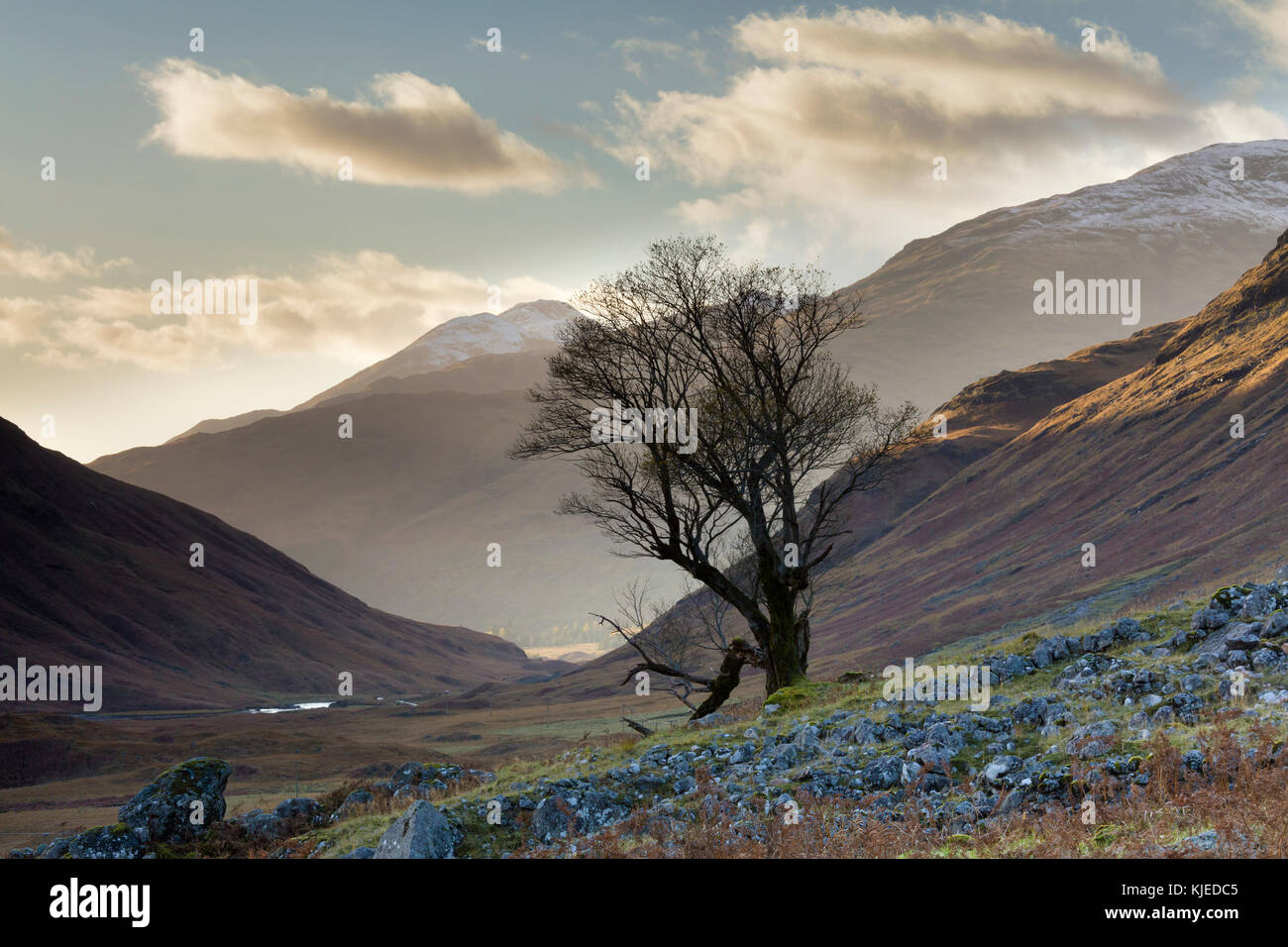 Sunset over Glen Etive Argyll and Bute Scotland Stock Photo - Alamy