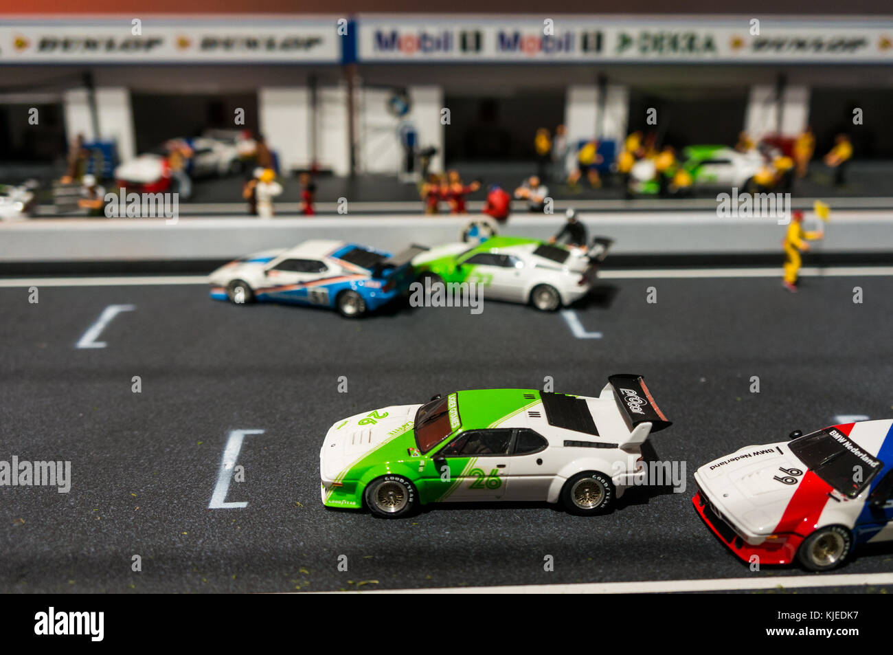 Munich, Germany - March 10, 2016: Small model of racing track display ...