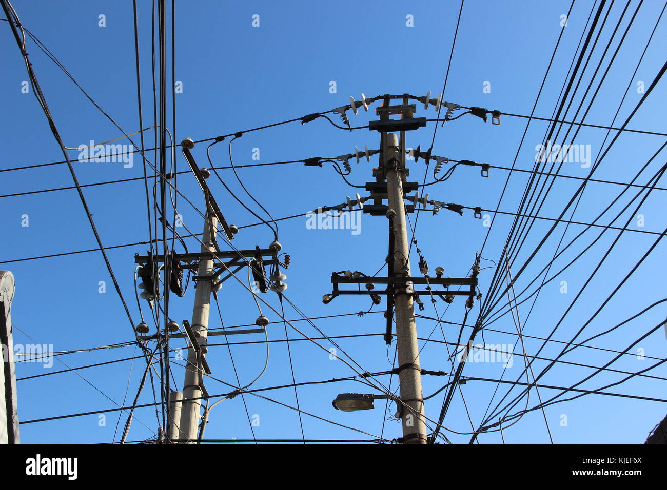 Telephone poles - Beijing, China Stock Photo - Alamy