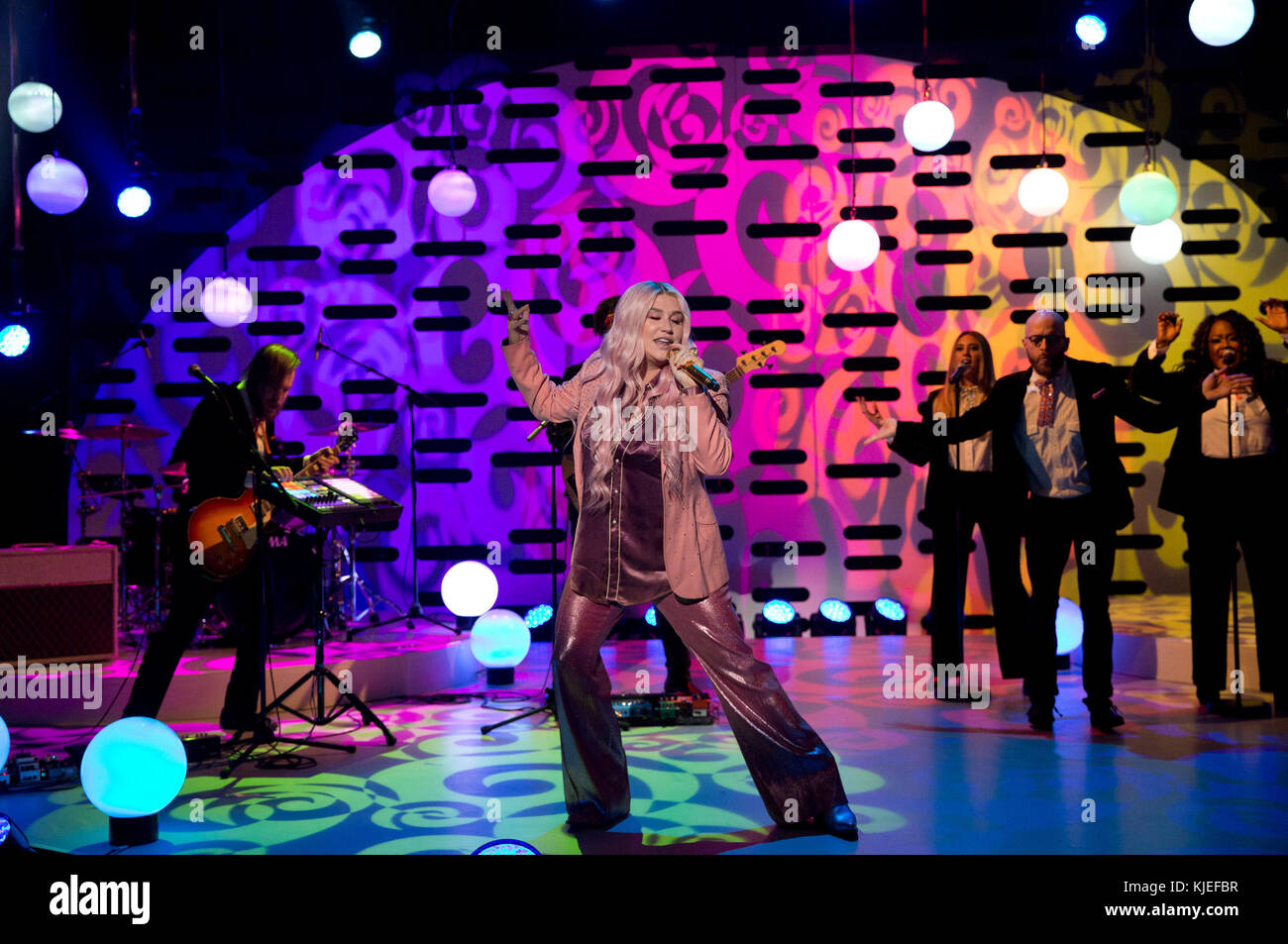 Kesha performing during the filming of the Graham Norton Show at The ...