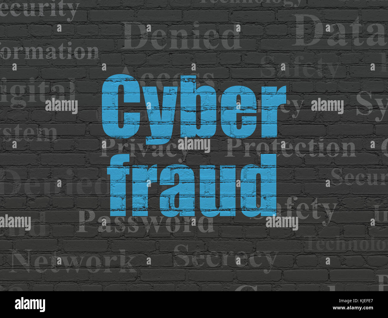 Safety concept: Cyber Fraud on wall background Stock Photo - Alamy