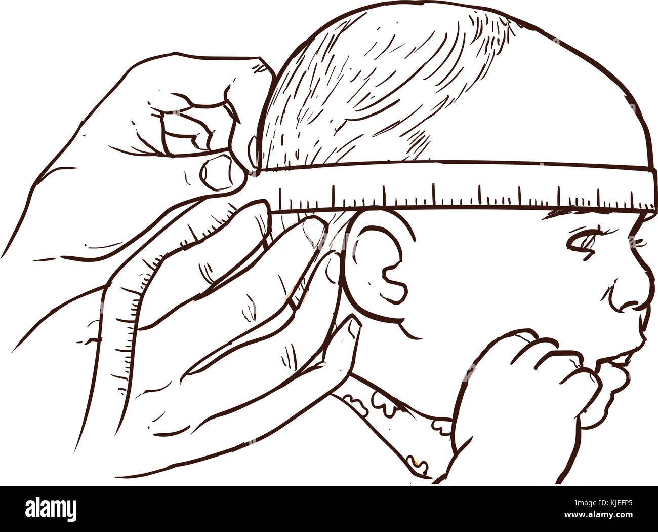 Cute baby lying in height meter in a clinic Stock Vector Image & Art ...