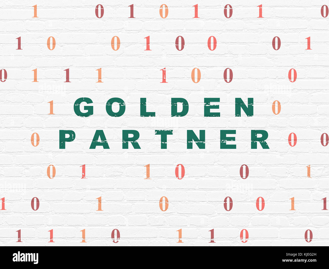 Business concept: Golden Partner on wall background Stock Photo - Alamy