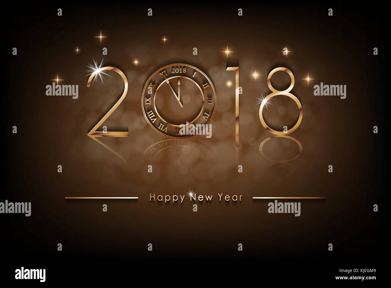 Happy New 2018 Year illustration. Greetings New Year background banner ...