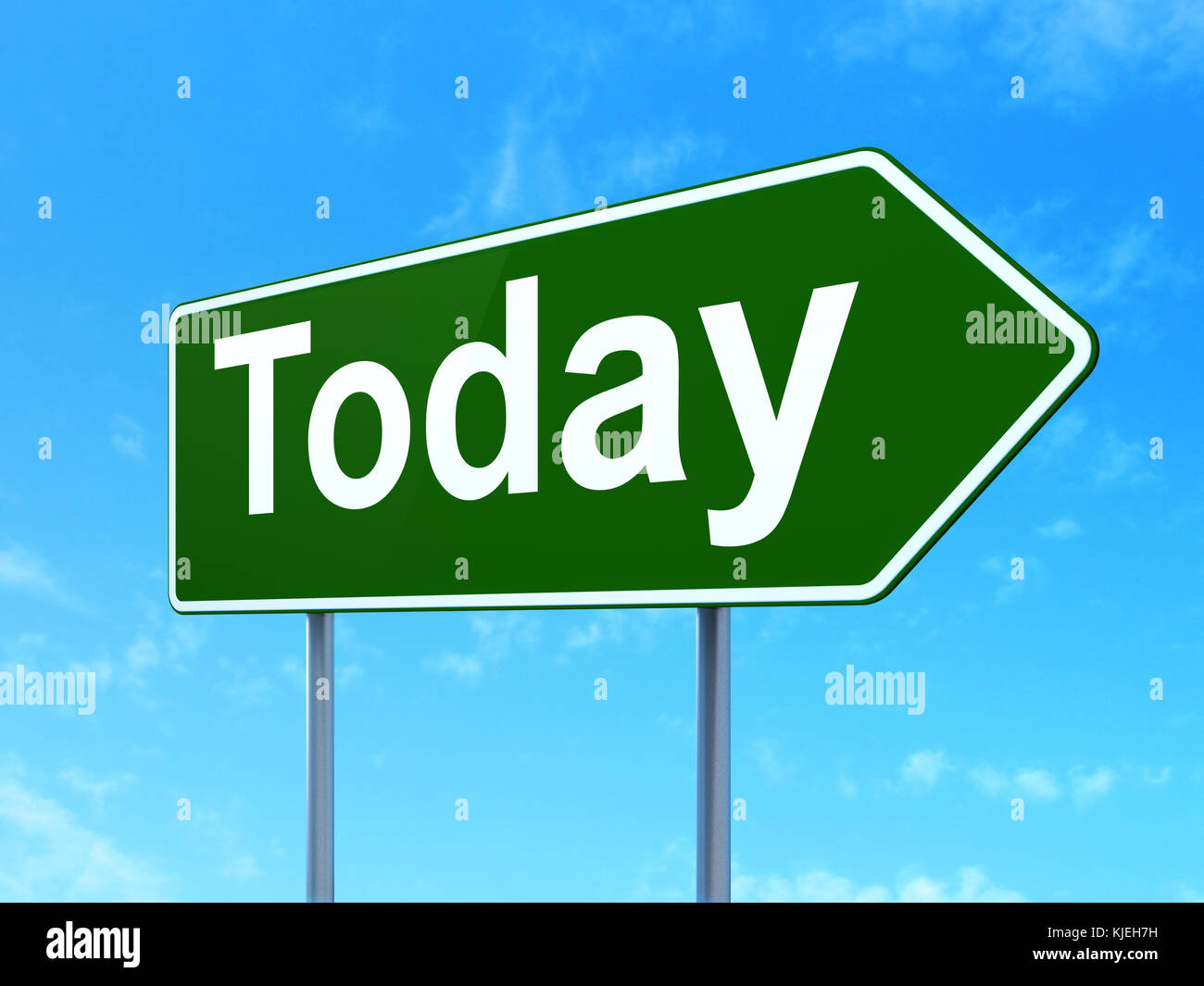 Timeline concept: Today on road sign background Stock Photo - Alamy