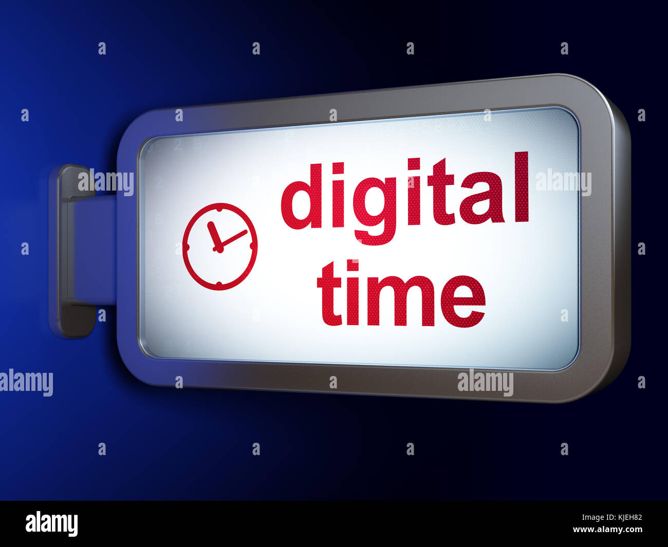 Timeline concept: Digital Time and Clock on billboard background Stock ...
