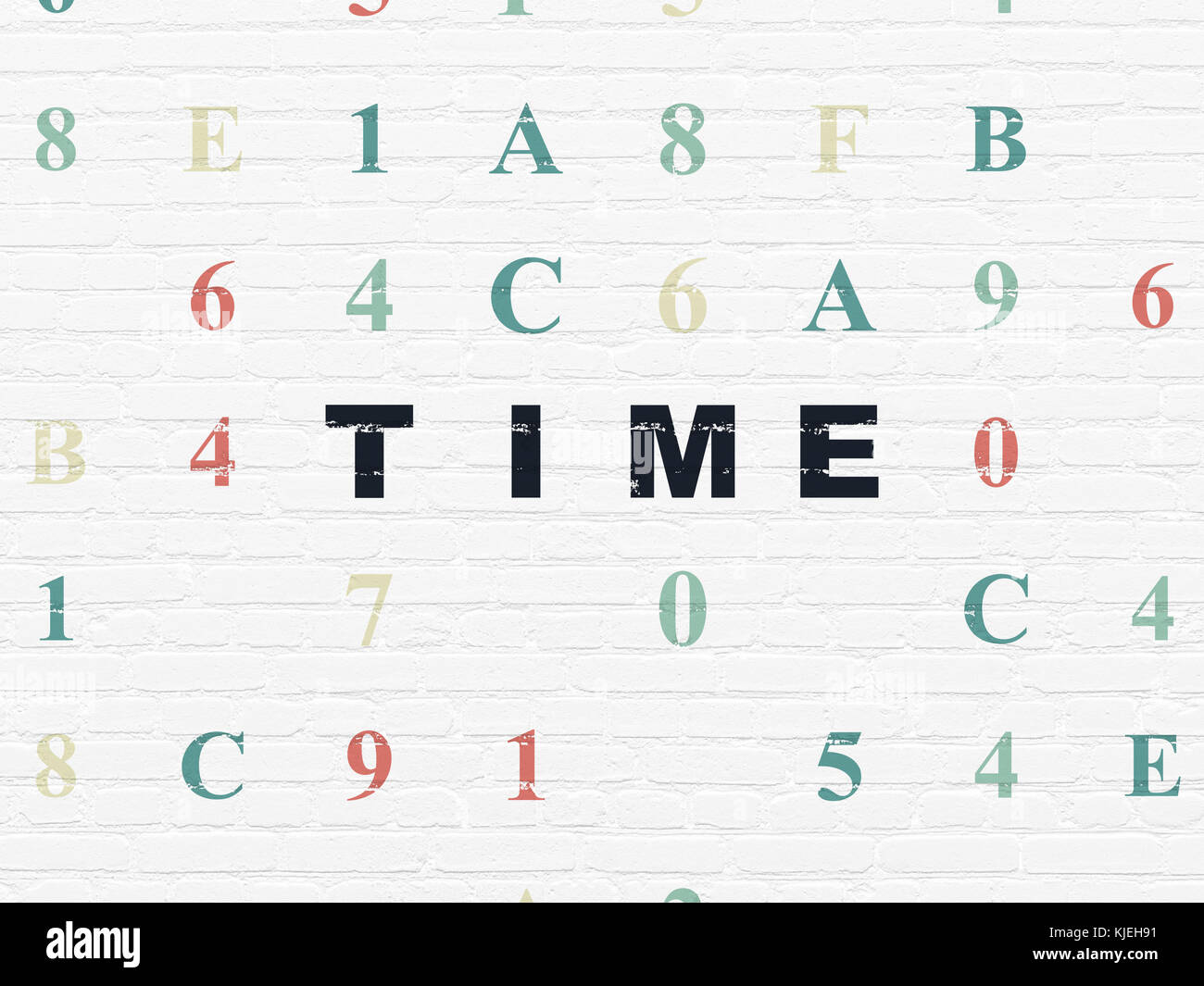 Timeline concept: Time on wall background Stock Photo - Alamy