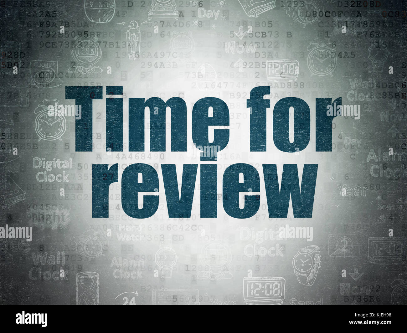 Timeline concept: Time for Review on Digital Data Paper background ...