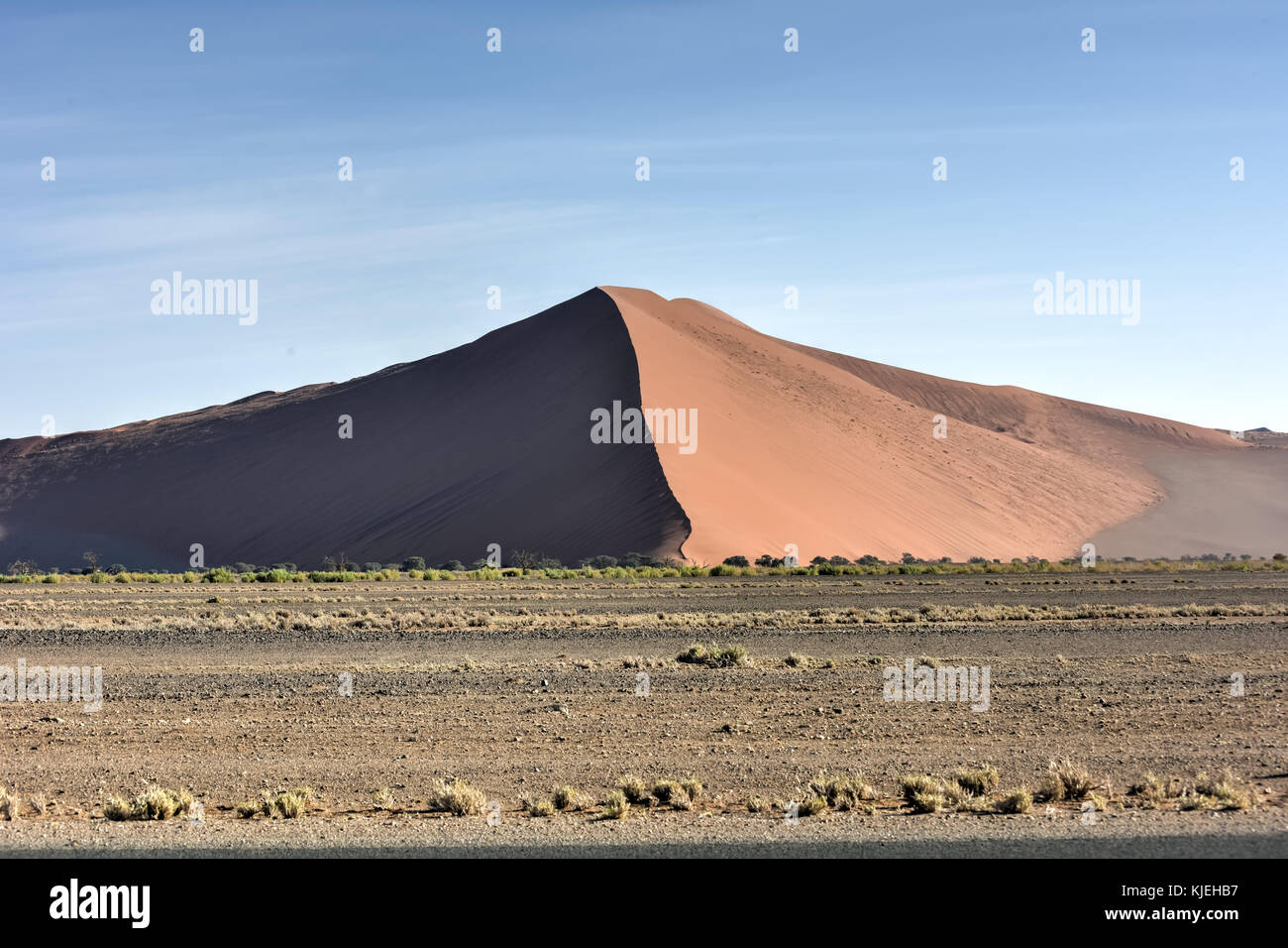 High red dunes, located in the Namib Desert, in the Namib-Naukluft ...