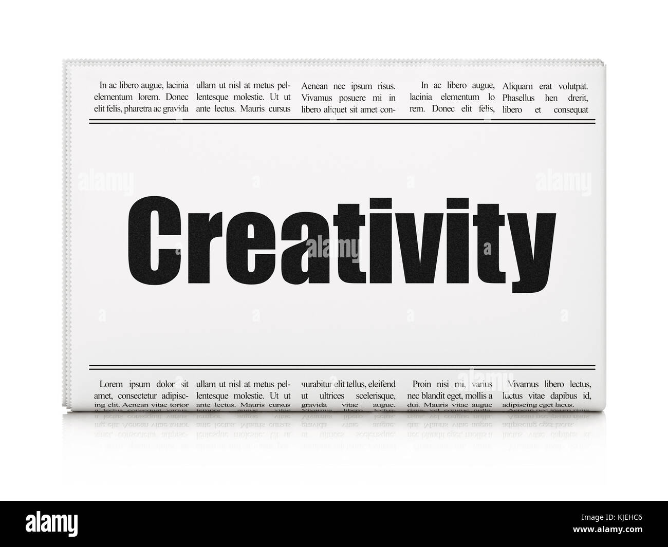 Advertising concept: newspaper headline Creativity Stock Photo - Alamy