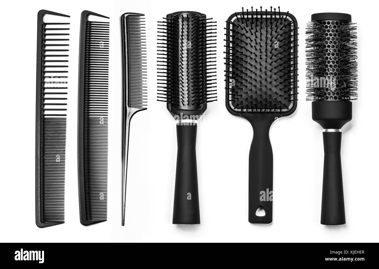 Professional combs isolated on white background Stock Photo - Alamy