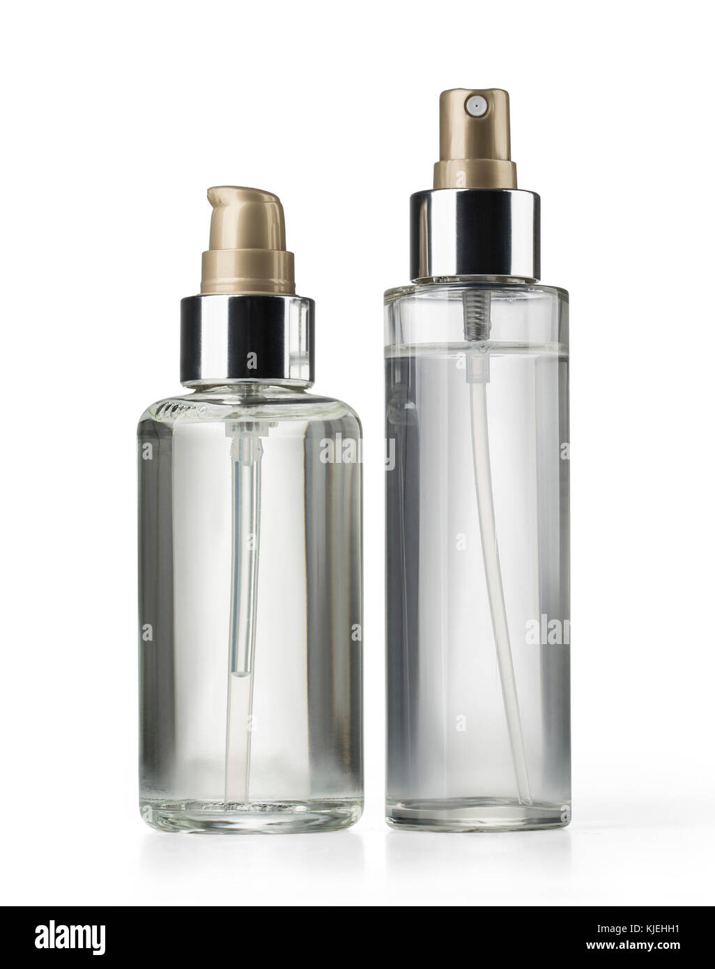 two cosmetics bottle on white background with clipping path Stock Photo ...