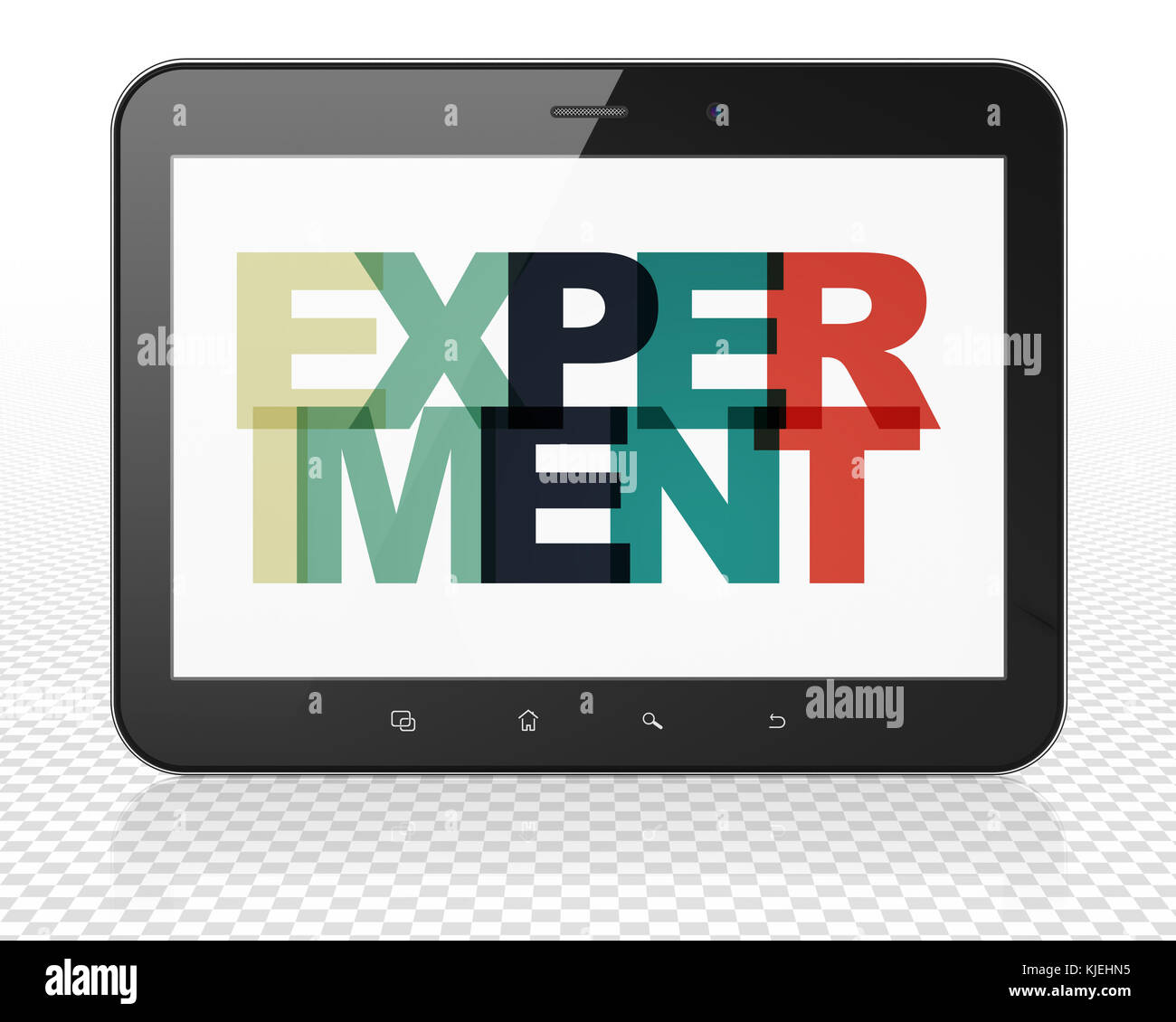 Science concept: Tablet Pc Computer with Experiment on display Stock ...