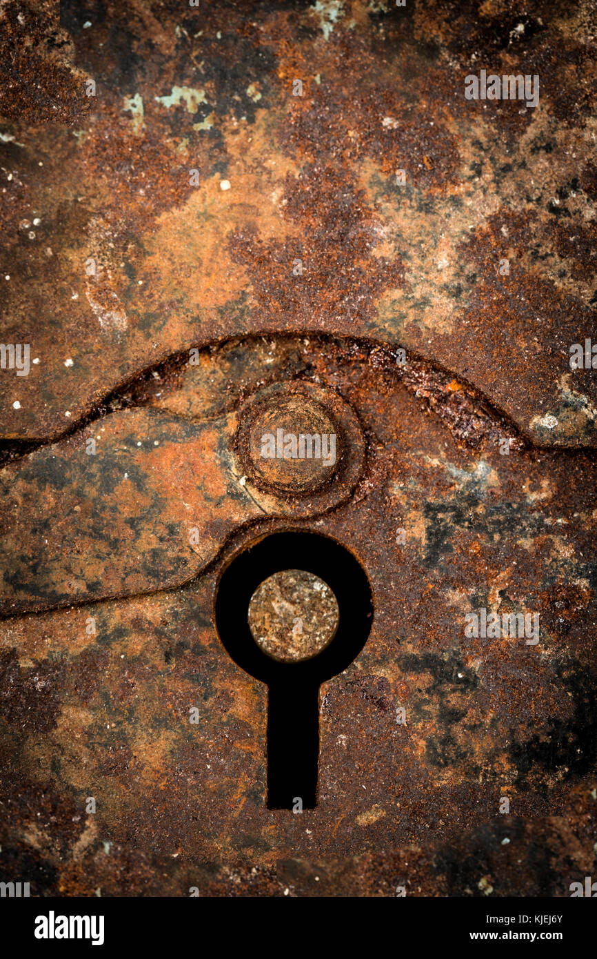rusty keyhole close up background Stock Photo - Alamy