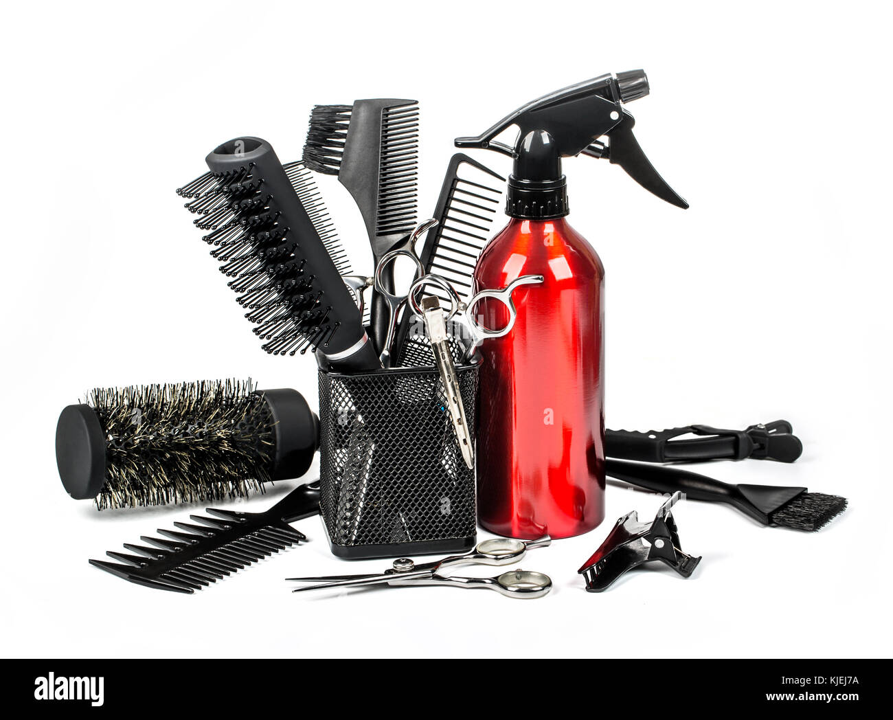 Professional hairdresser tools, isolated on white background Stock ...