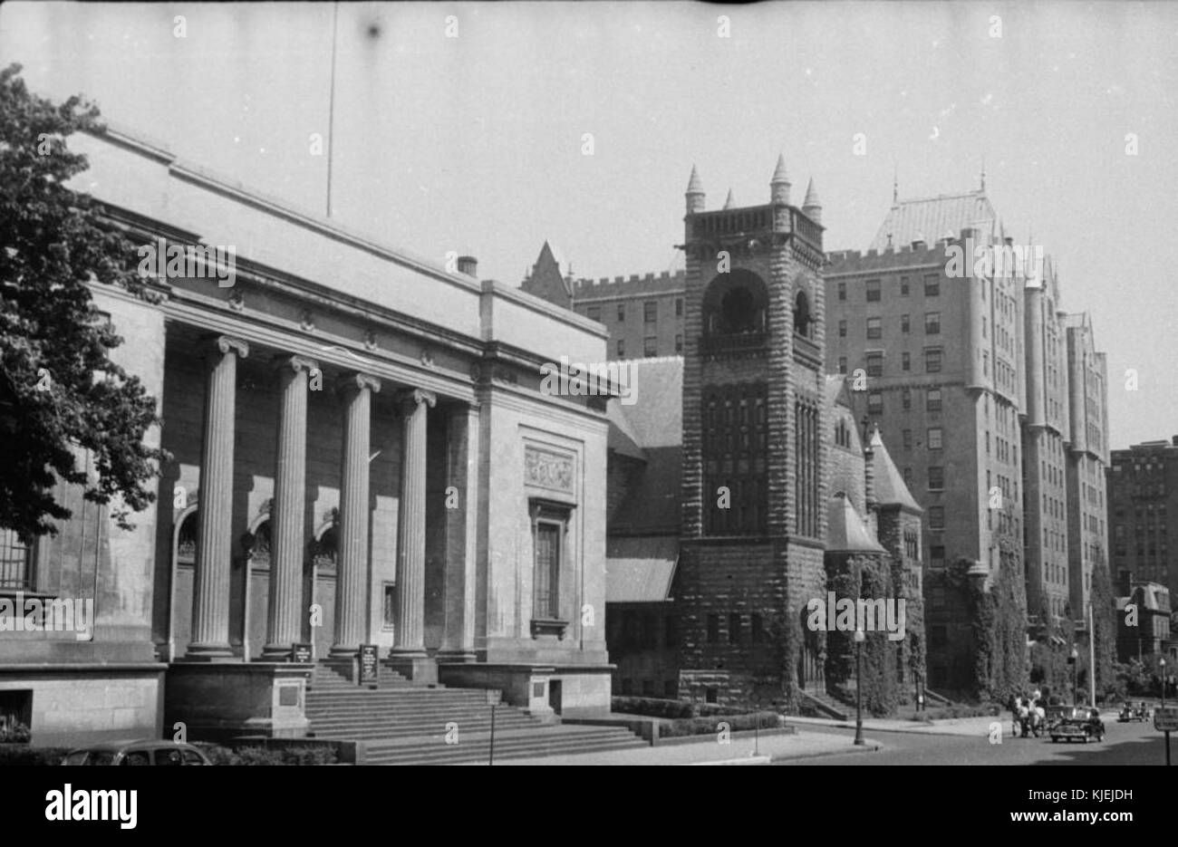 This view shows Sherbrooke Street West in Montreal, Quebec. It is ...