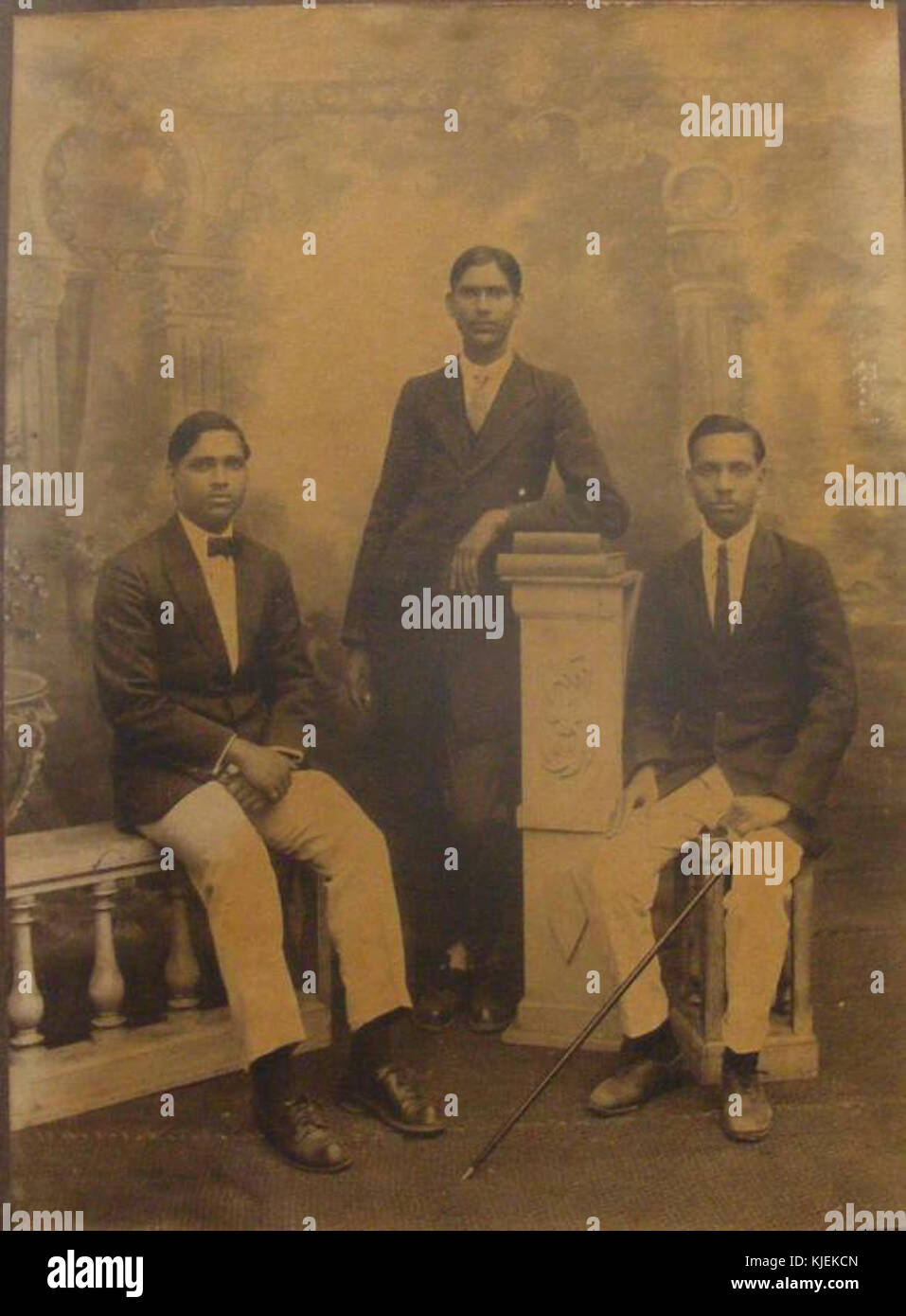 Vintage studio photograph of 3 gentlemen in India in the 1930s Stock ...