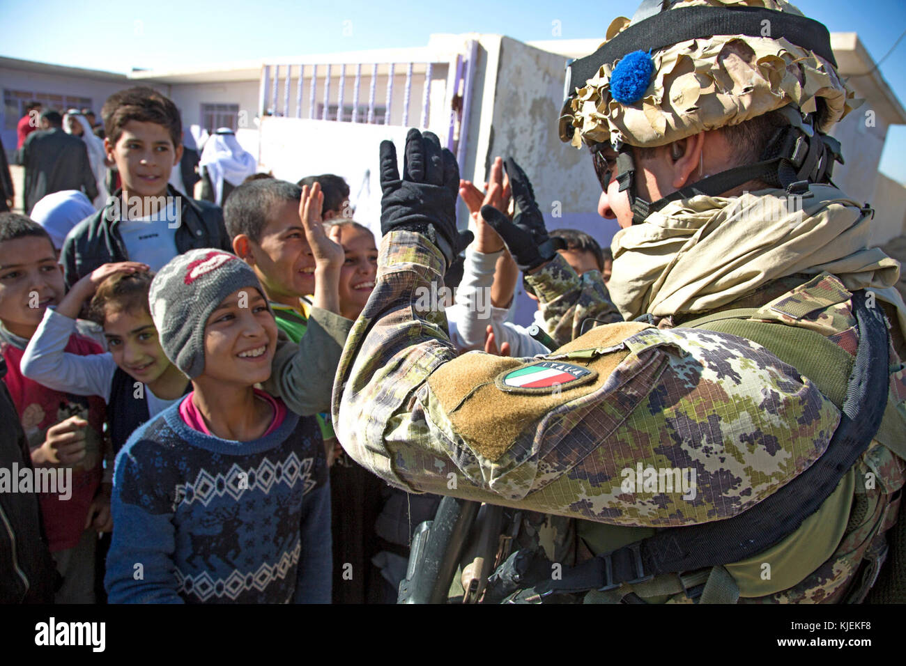 An Italian army soldier assigned to 3rd Alpine Regiment, deployed in ...