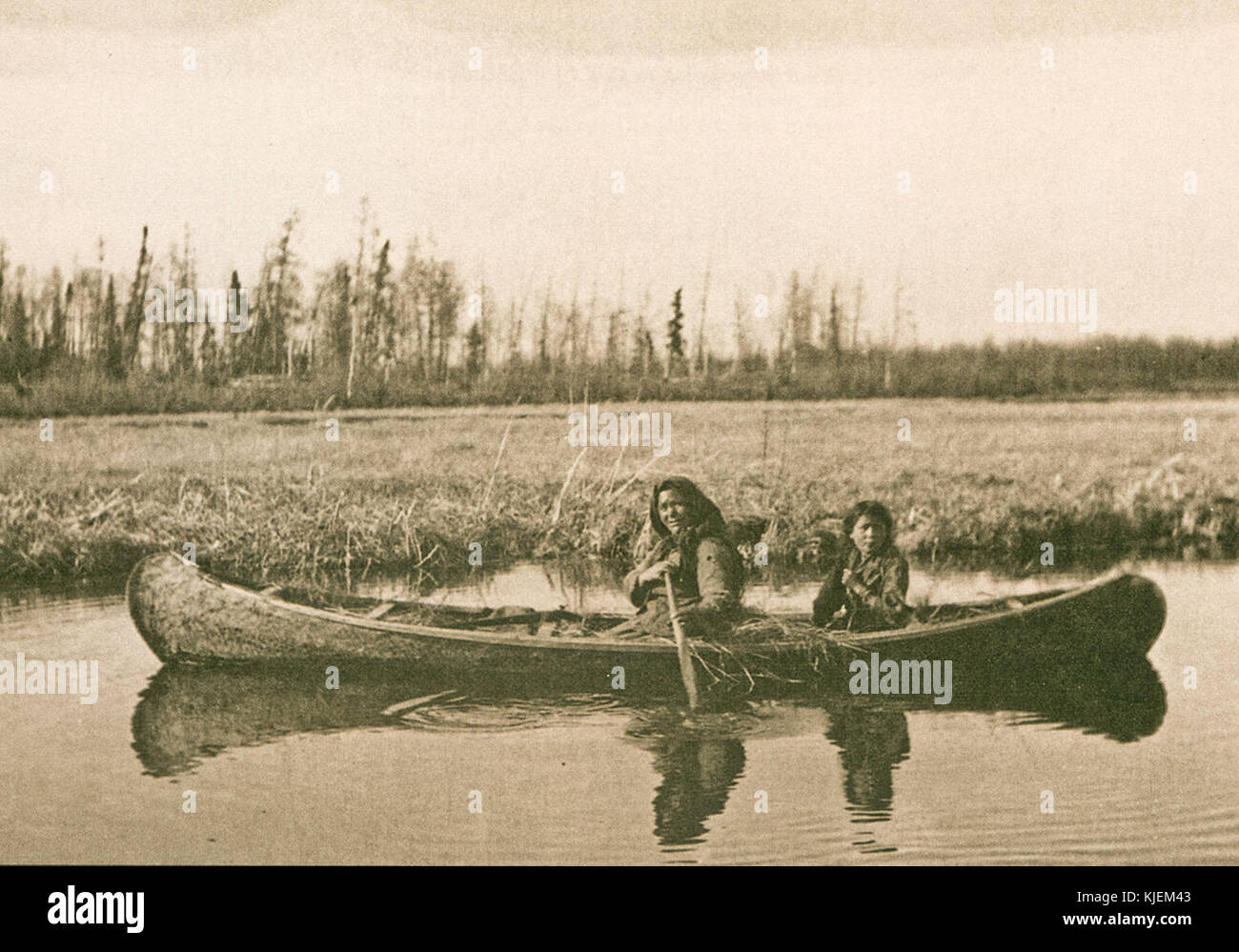 Chipewyan in a canoe Stock Photo - Alamy