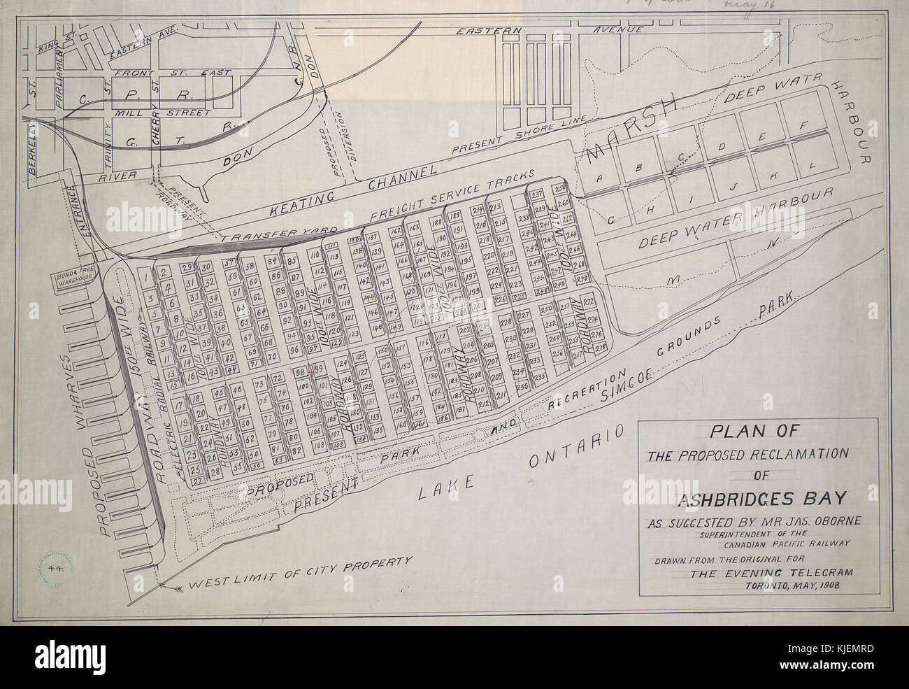 Plan of the proposed reclamation of Ashbridges Bay as suggested by Mr ...