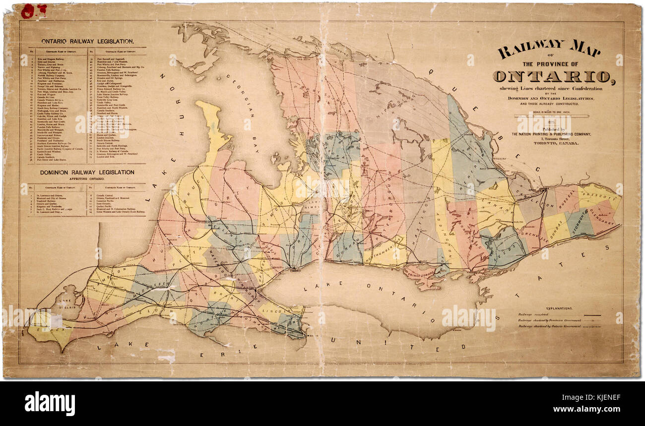 Ontario historic map hi-res stock photography and images - Alamy
