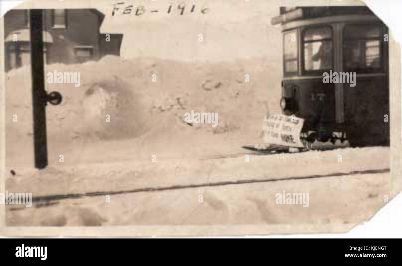 Regina Street Railway Car 17 is pictured next to a snowbank, reflecting ...