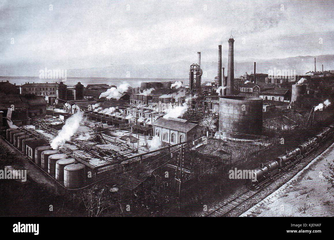 Rijeka oil refinery around 1930 Stock Photo - Alamy