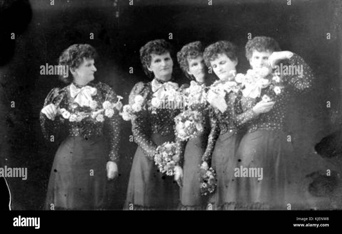 Hannah Maynard multiple exposure with garland Stock Photo - Alamy