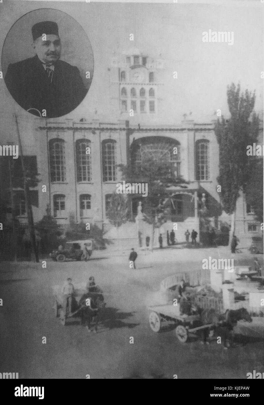 Public space likely a square or promenade Black and White Stock Photos ...