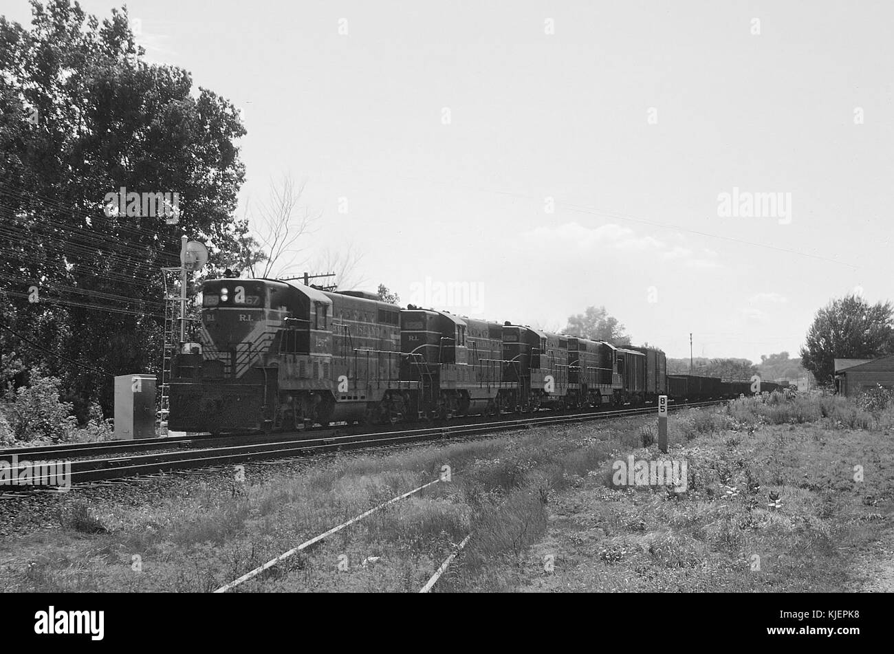 CRI&P GP7 1267, location unknown, July 1963 (22420886795 Stock Photo - Alamy