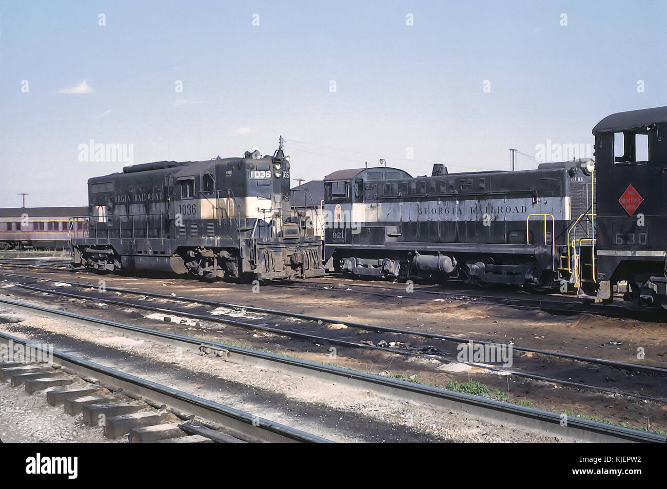 Georgia RR GP7 1036, BLW DS44 1000 921, and Atlanta and West Point 630 ...