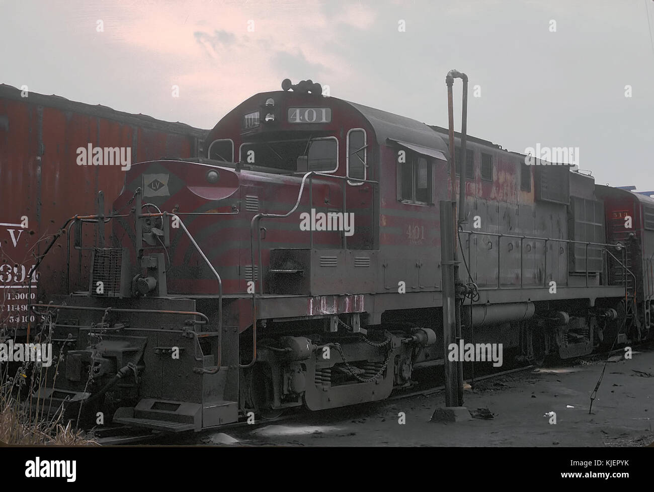 A historical photograph of the Lehigh Valley 101, an Alco DL 701 diesel ...