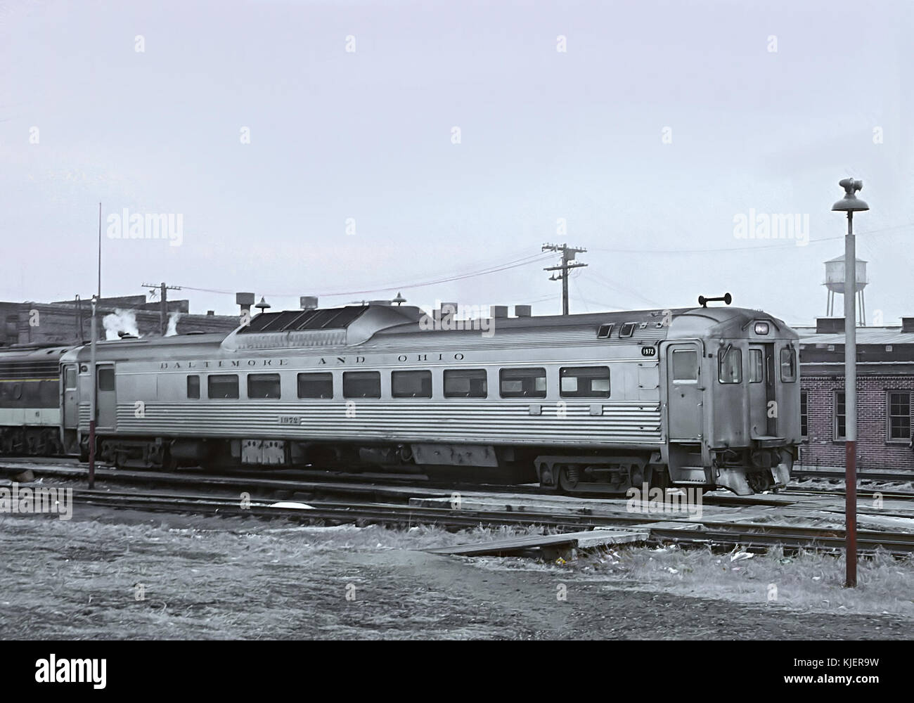 This photograph shows a Baltimore and Ohio Railway RDC (Rail Diesel Car ...
