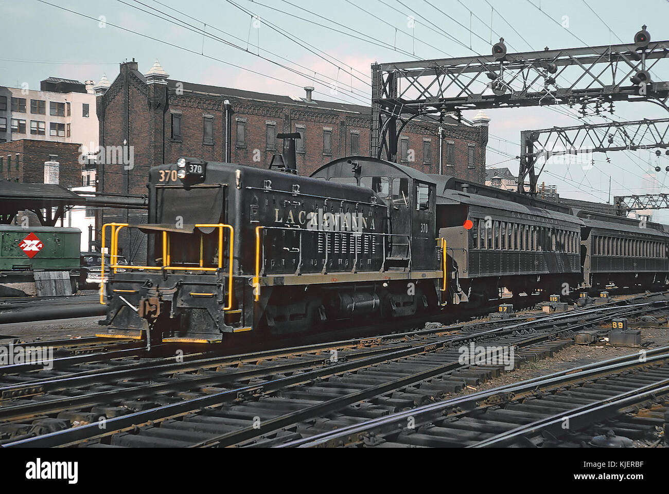 EL 370 (SW1) pulling out open platform coaches on September 3, 1965 ...