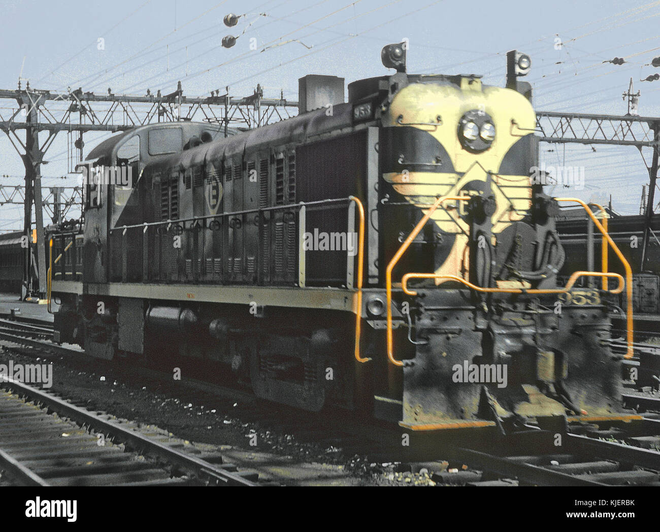 EL 953 (Alco RS3) switching Hoboken, NJ terminal september 3, 1965 Note ...