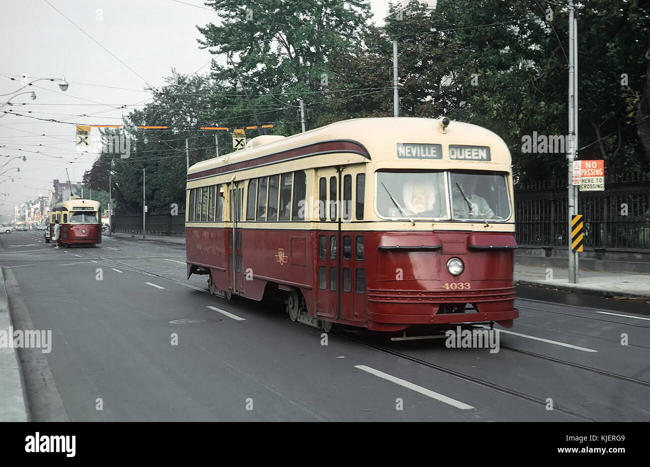 TTC 4033 (PCC) a NEVILLE QUEEN car on Queen in downtown Toronto, ONT ...