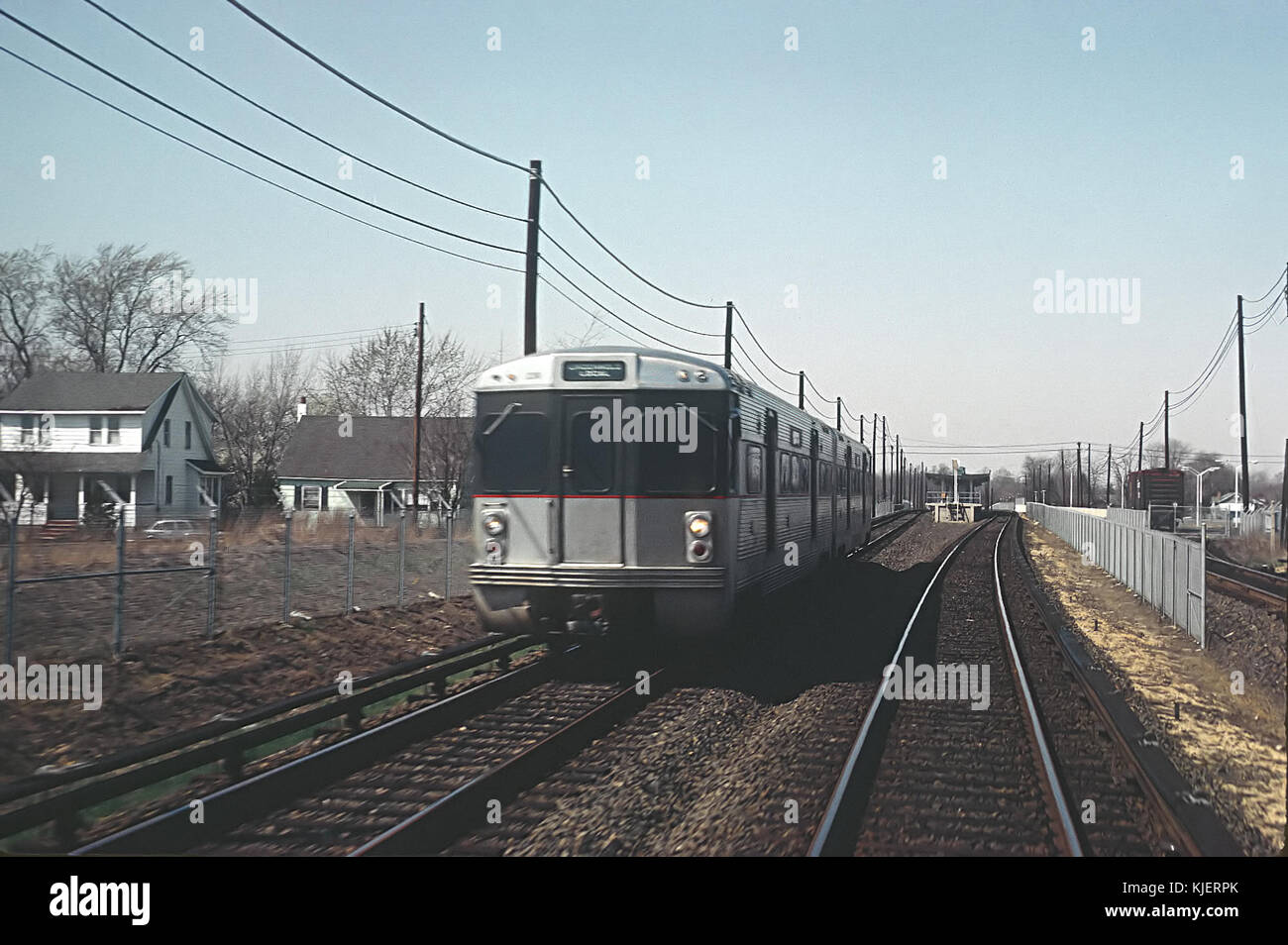 PATCO train leaving Haddonfield station, April 1969 Stock Photo - Alamy