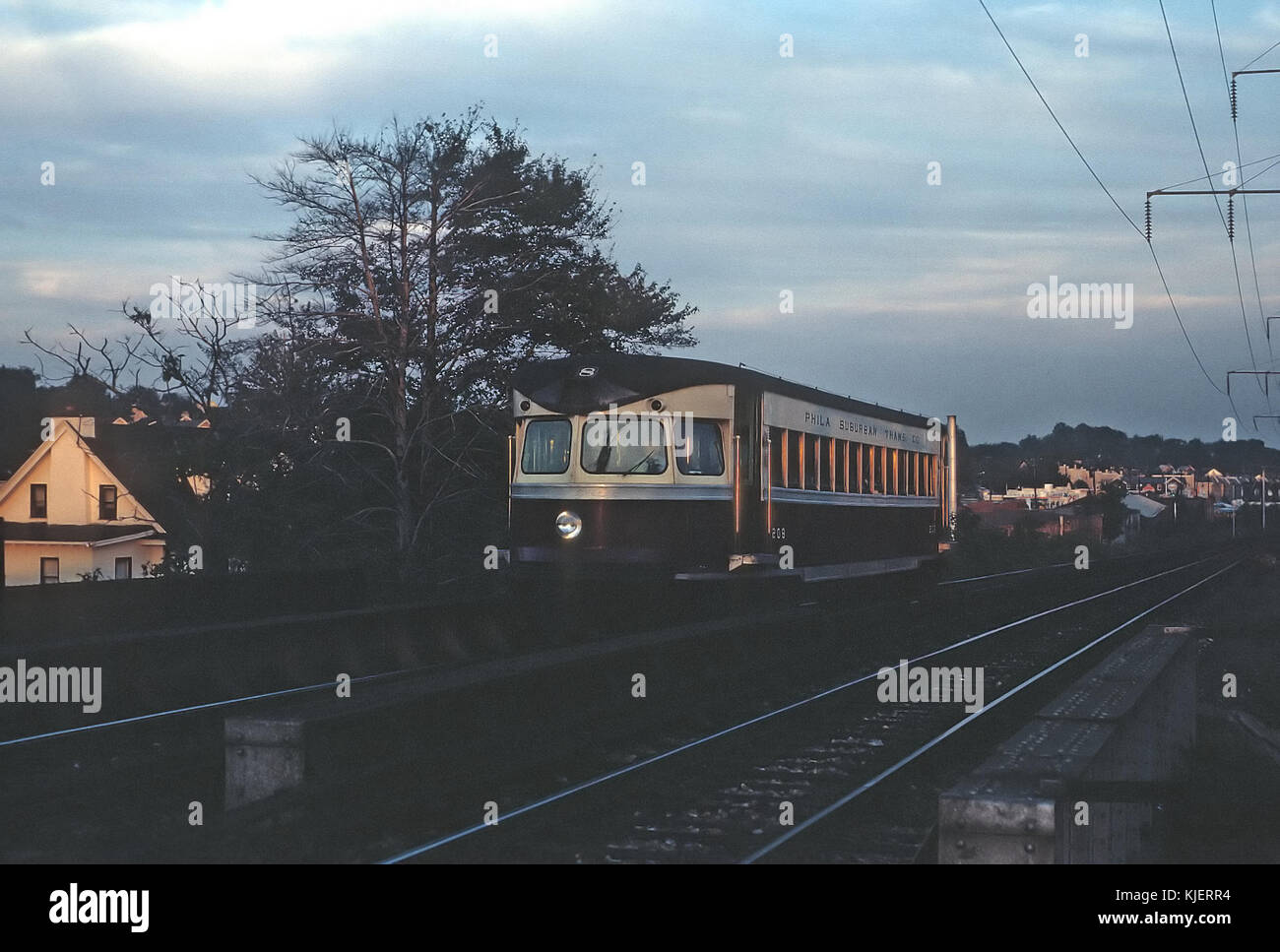 The PSTC 208, a Brill Bullet car, is pictured at Ardmore Junction ...
