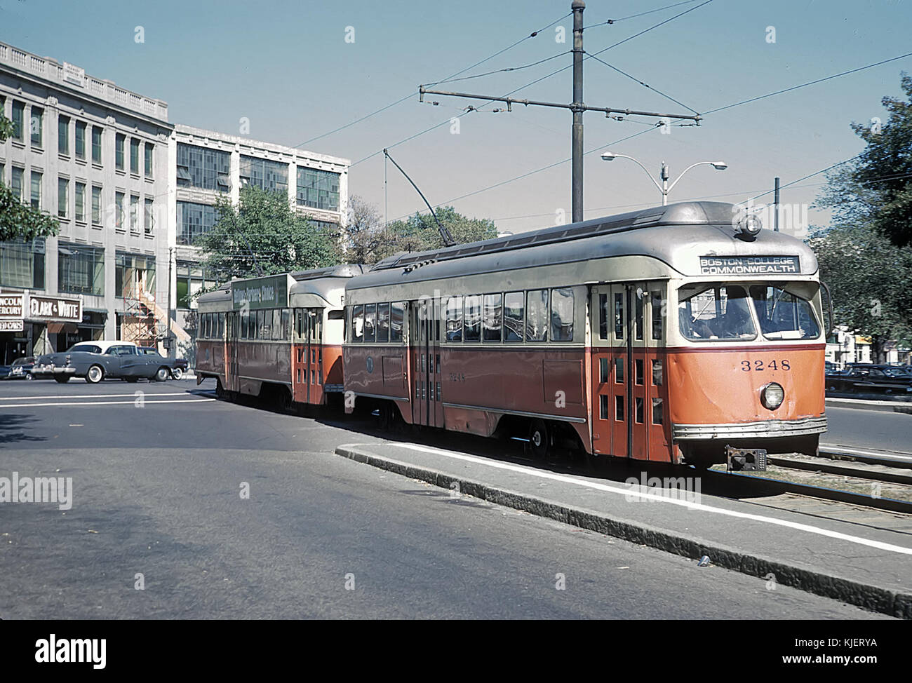 MBTA 3248 at Packards Corner, September 1965 Stock Photo - Alamy