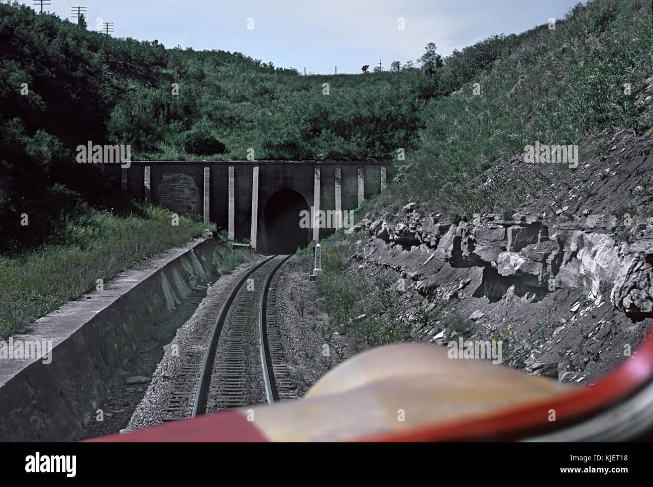 The photograph taken in August 1967 shows the east portal of the Raton ...