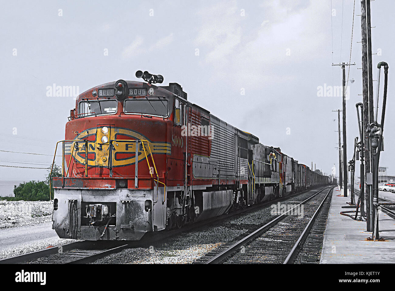 ATSF U30CG 8000 at Fort Madison, Iowa on May 31, 1971 (22723910125 ...