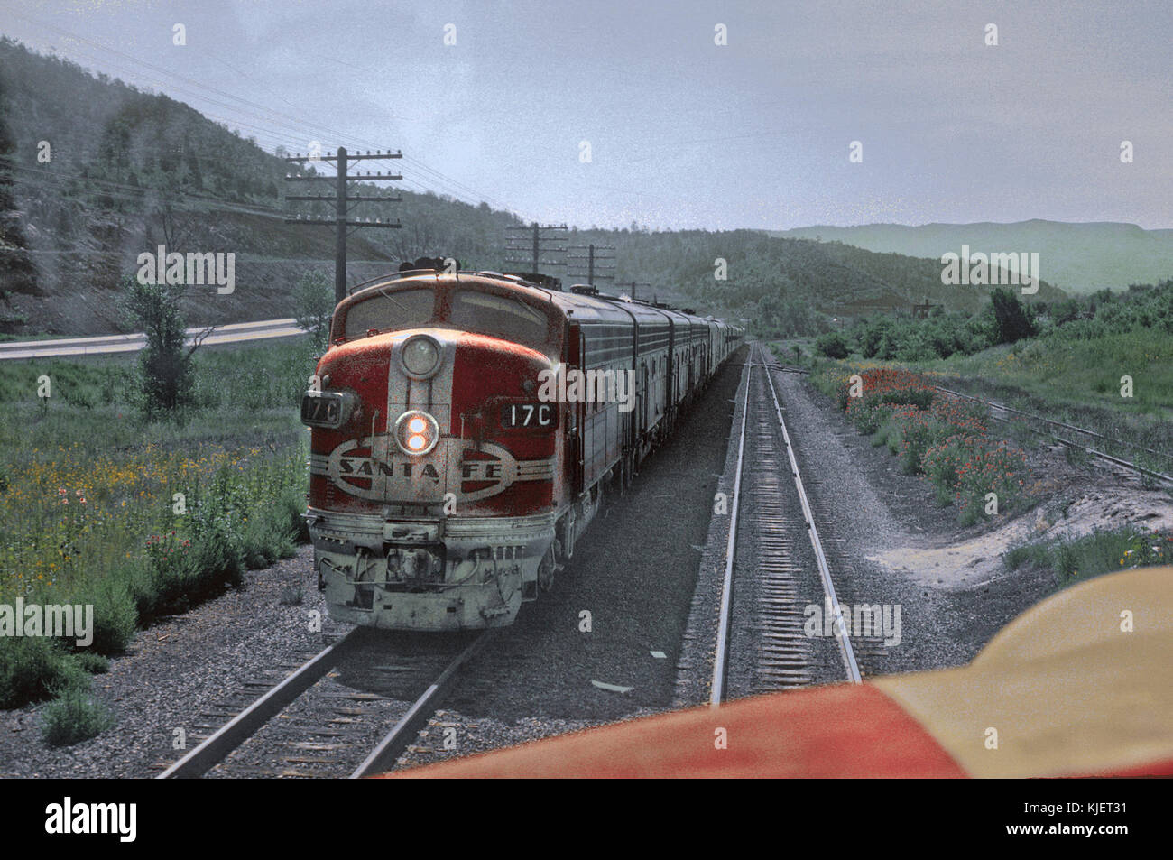 ATSF F3A 17C with Train 20, The Chief taken from the cab of F7a 309L at ...