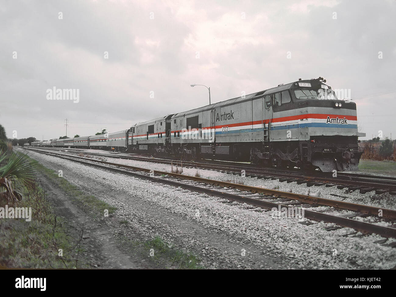 A photo of AMTK 707, a P30CH locomotive used by Amtrak's Autotrain ...